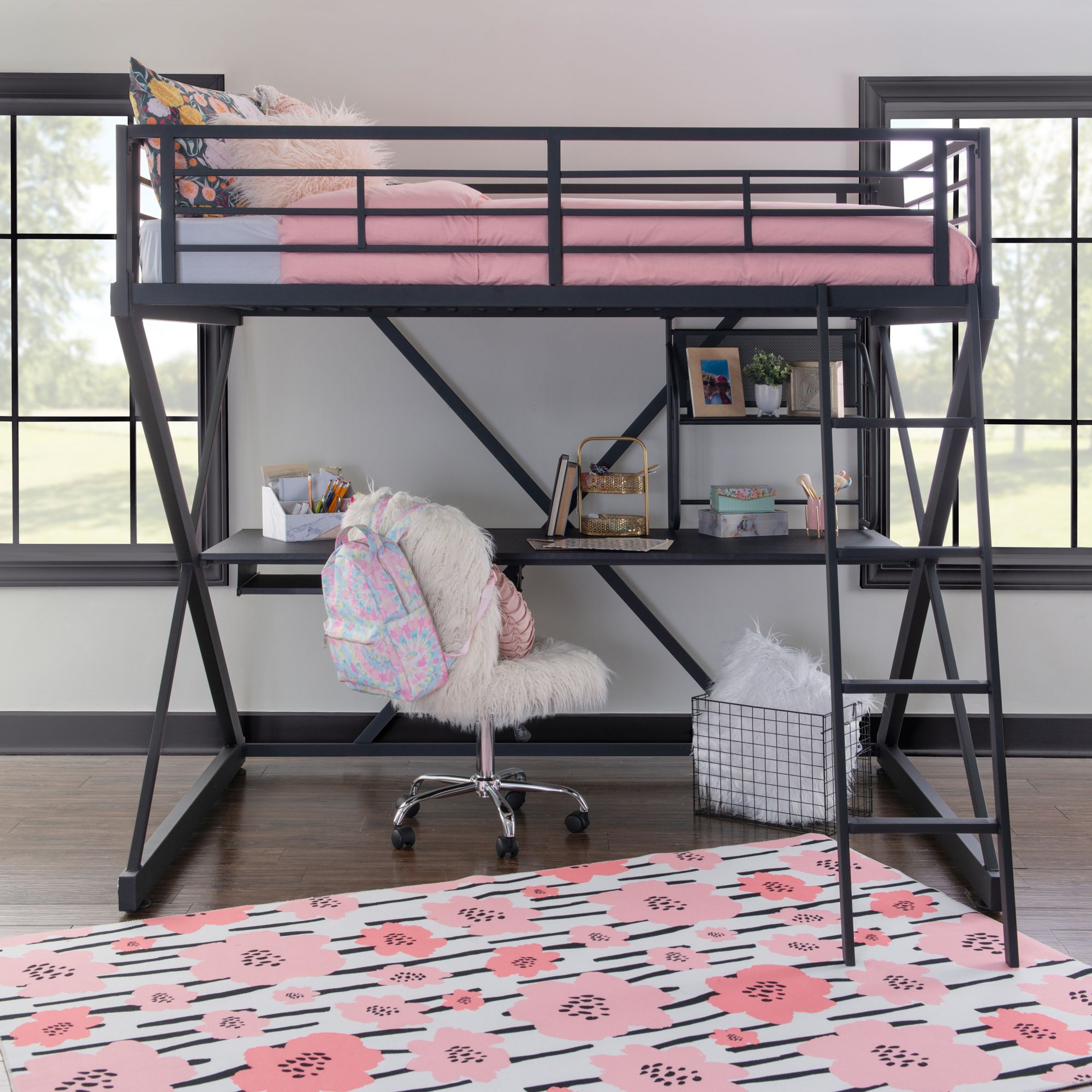 Powell Z Full Size Study Loft Bunk Bed Black BJ s Wholesale Club