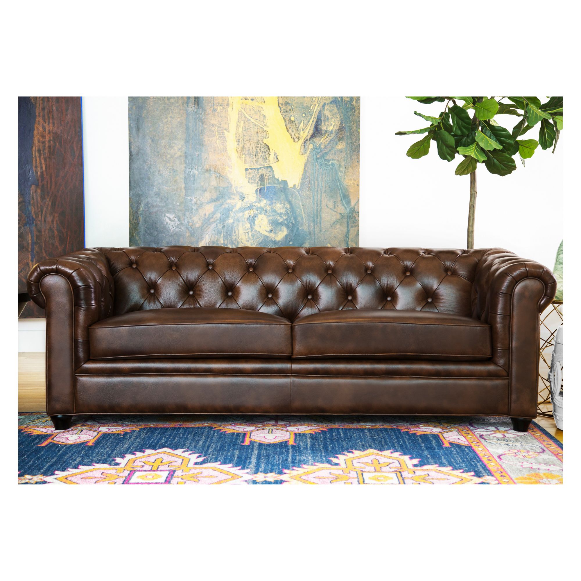 Abbyson Living Terrance Sofa, Chestnut | BJ's Wholesale Club