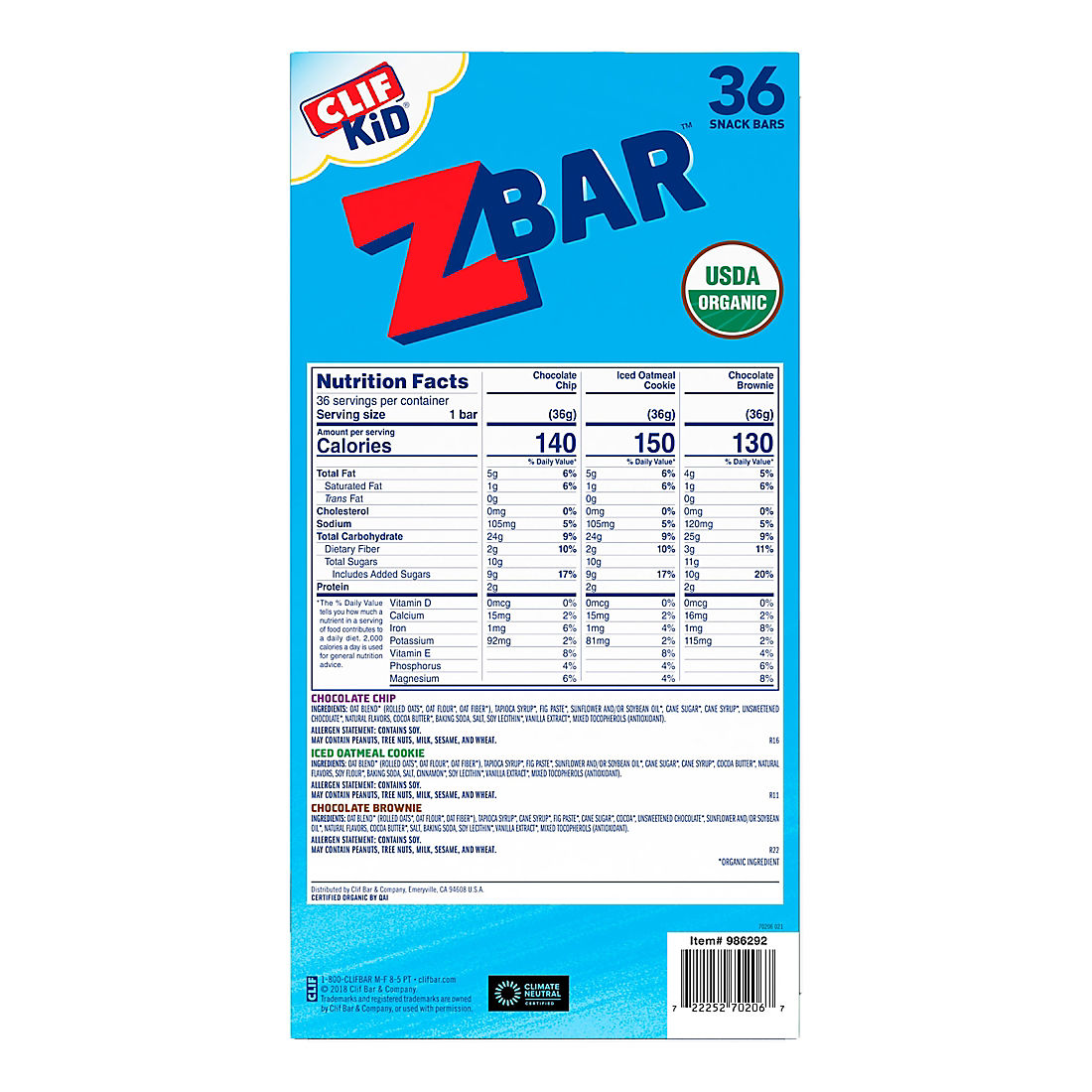 Clif Kid Organic Zbar Variety Pack, 36 ct | BJ's Wholesale Club Clif Kid Organic Zbar Variety Pack, 36 ct | BJ's Wholesale Club
