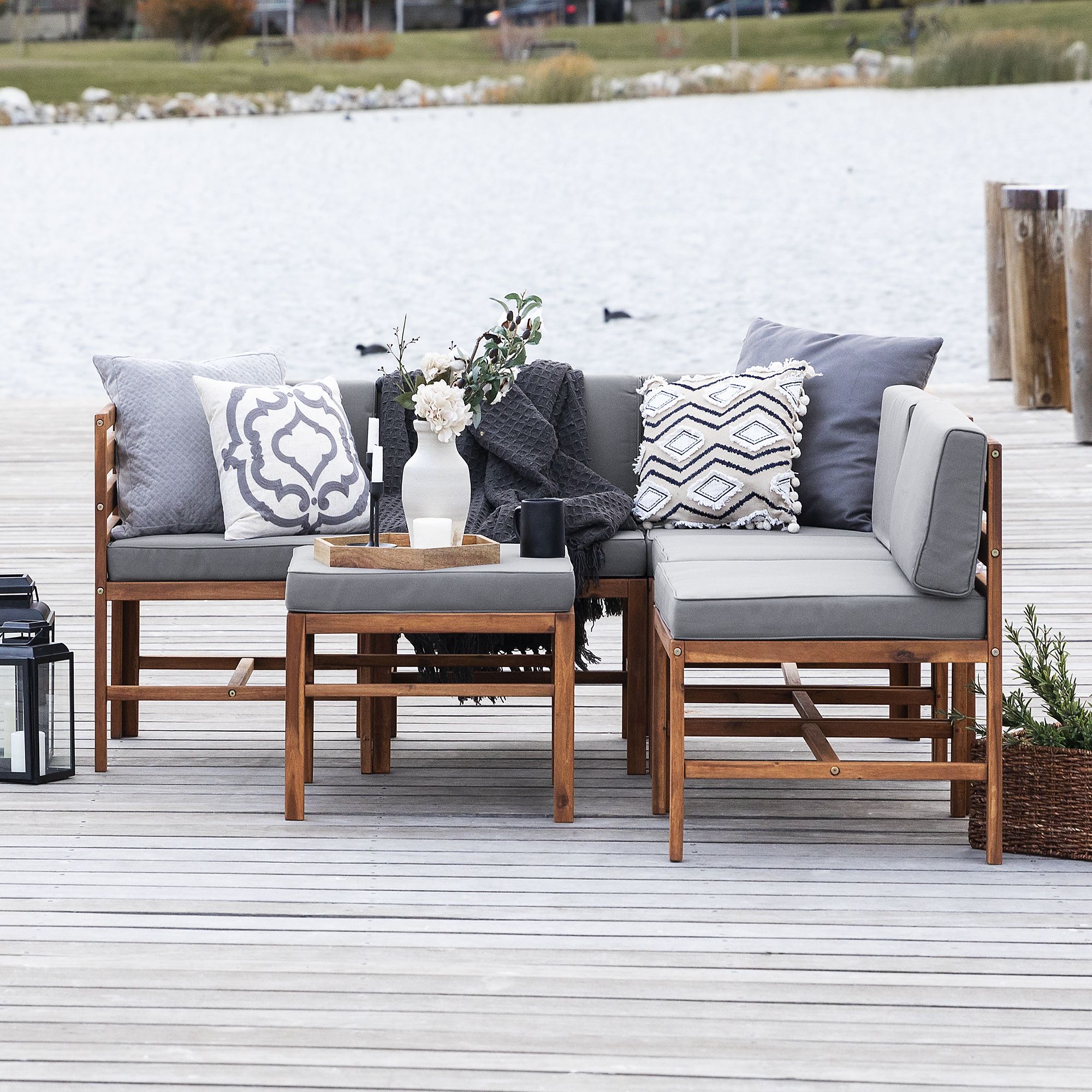 W. Trends 6-Pc. Patio Acacia Chat Set | BJ's Wholesale Club