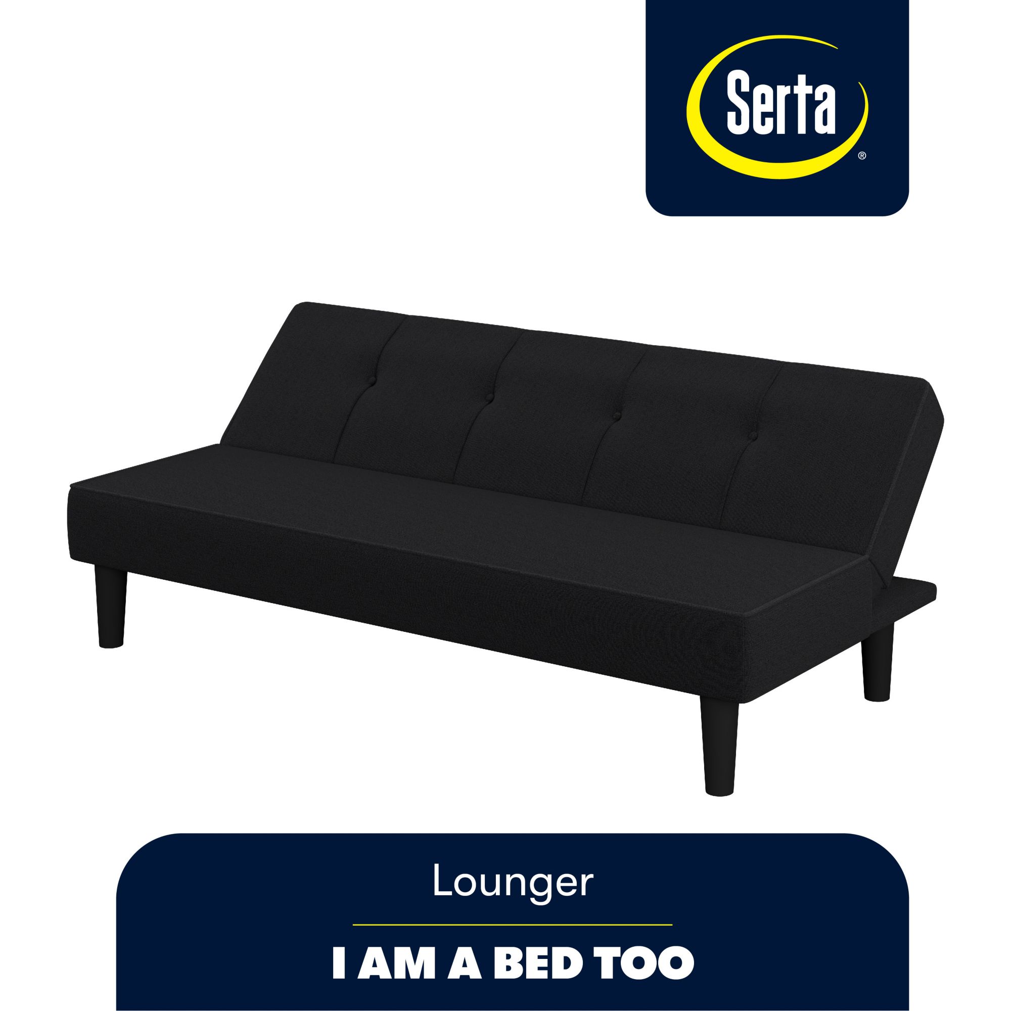 Serta Lawrence Convertible Sofa Black