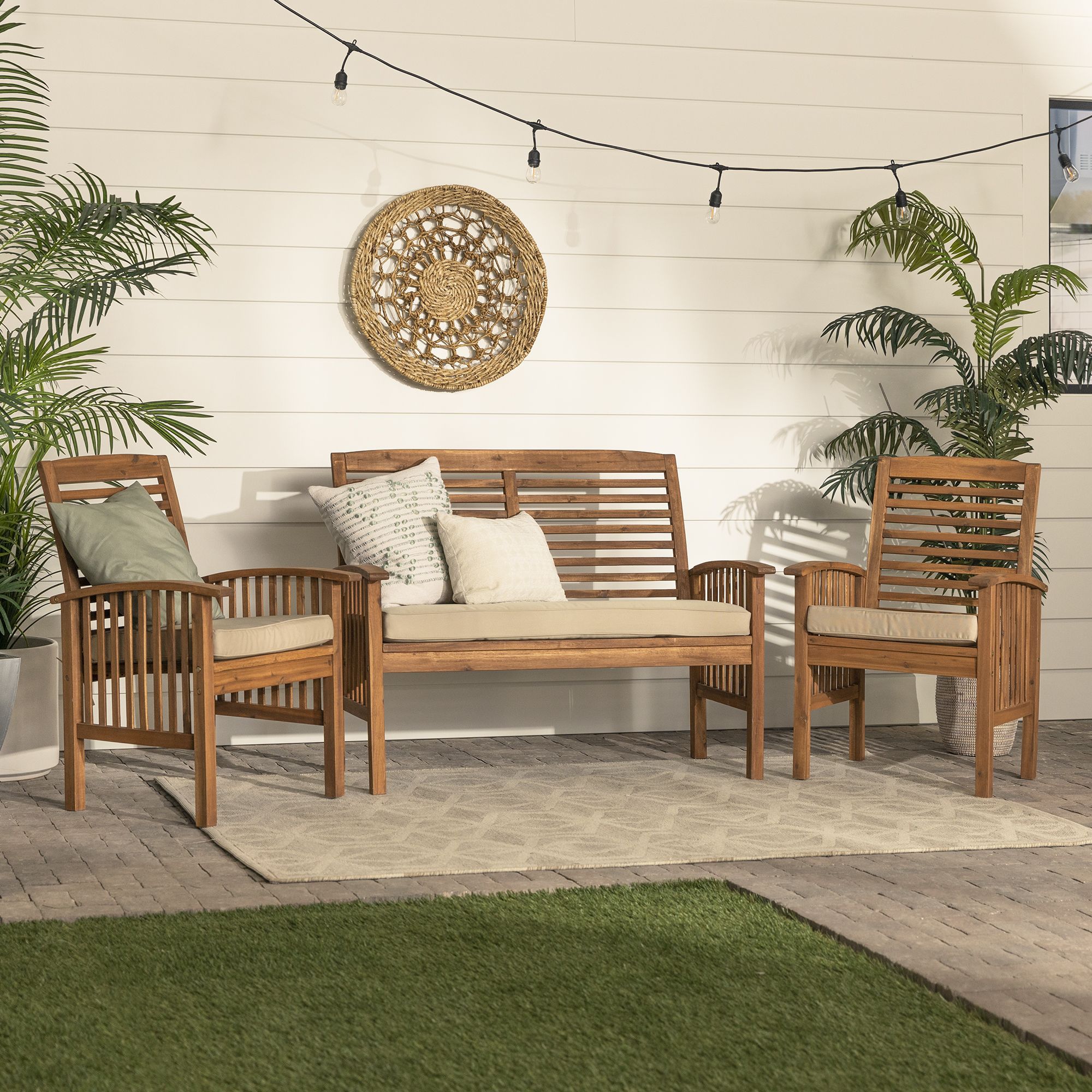W. Trends 3-Pc. Acacia Patio Chat Set | BJ's Wholesale Club