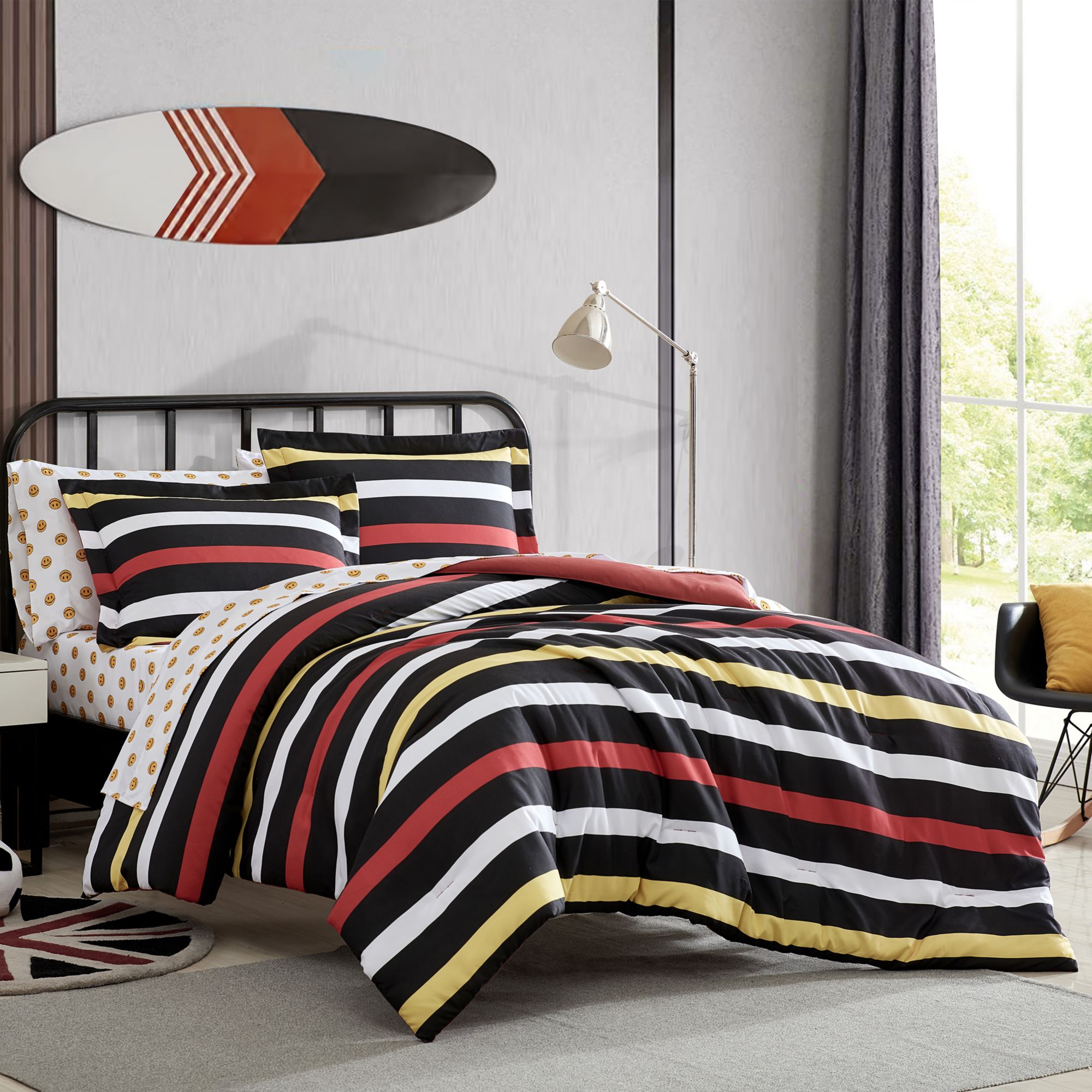 Joe Boxer 5-Pc. Fun Prints Ultra-Soft Stripe Bedding Set In A Bag | BJ ...