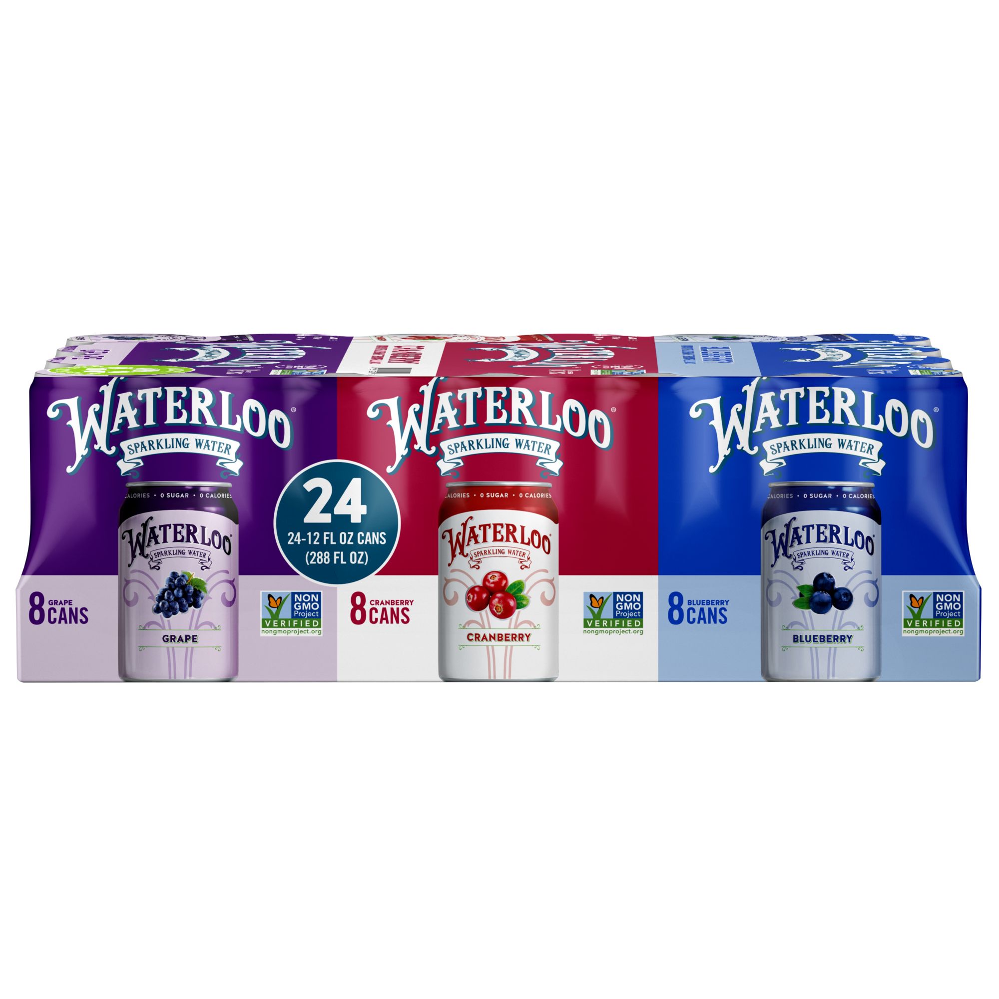 Waterloo Variety Pack Grape Cranbery Blueberry, 24 ct. | BJ's Wholesale ...