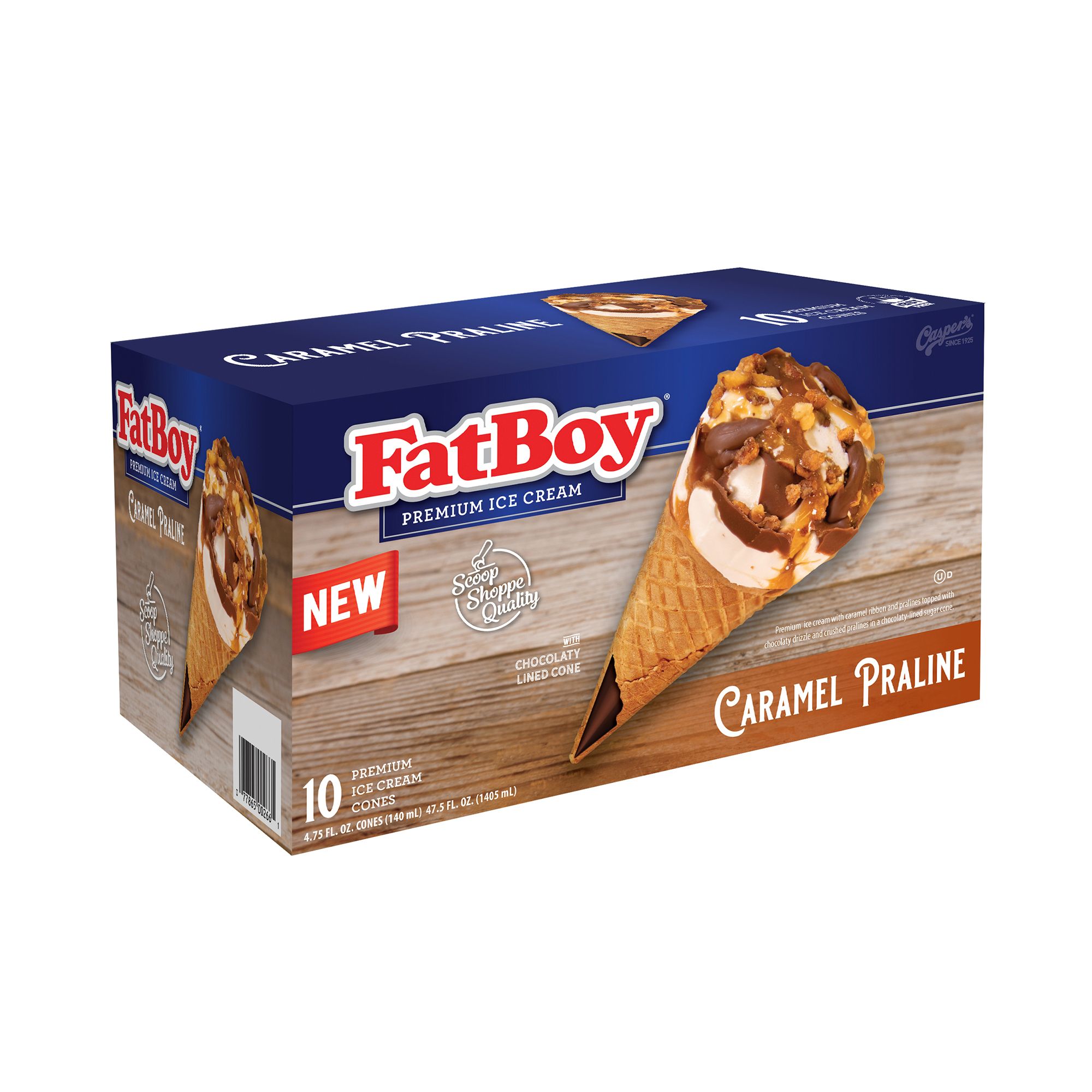 FatBoy Caramel Praline Ice Cream Cone, 10 pk. | BJ's Wholesale Club