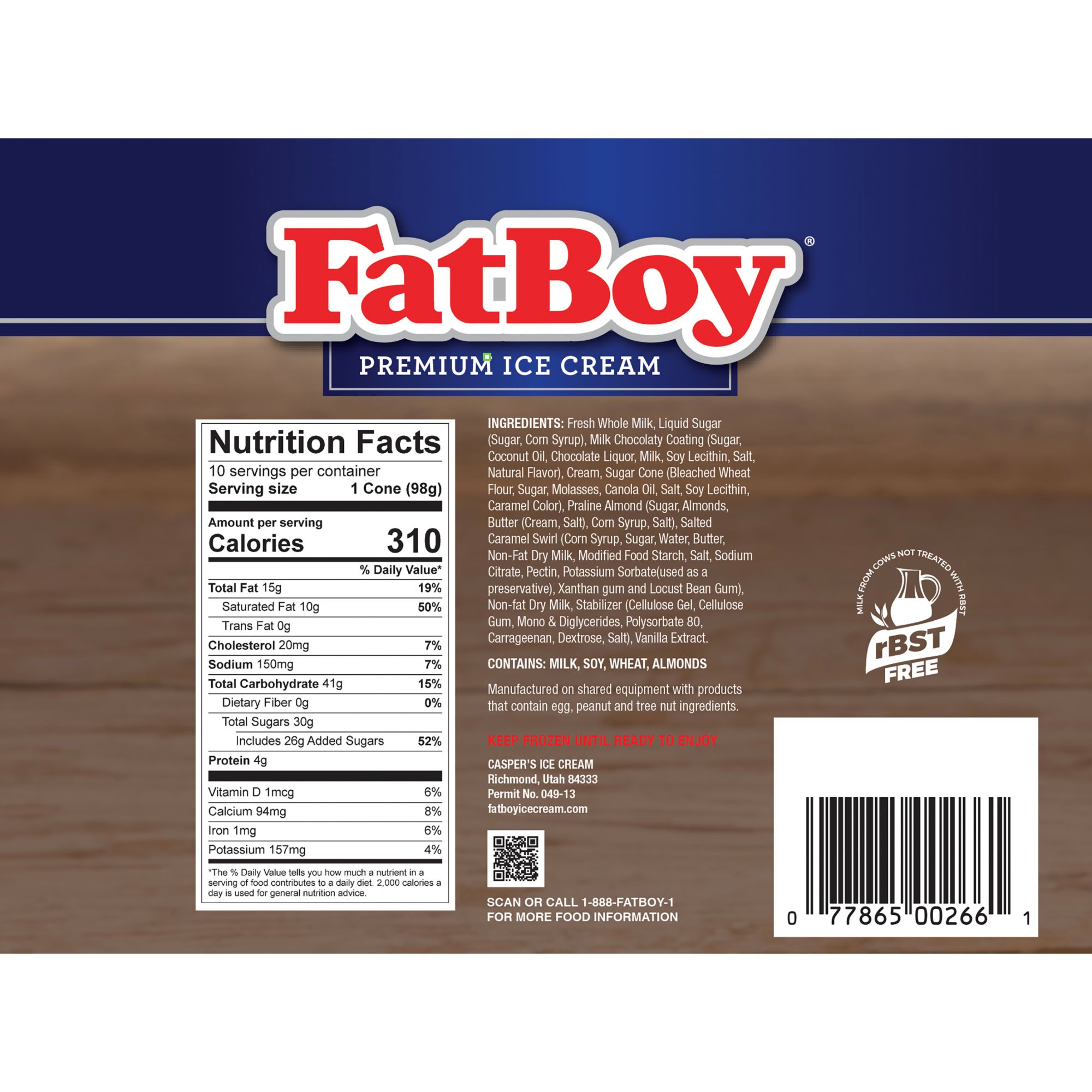 FatBoy Caramel Praline Ice Cream Cone, 10 pk. | BJ's Wholesale Club