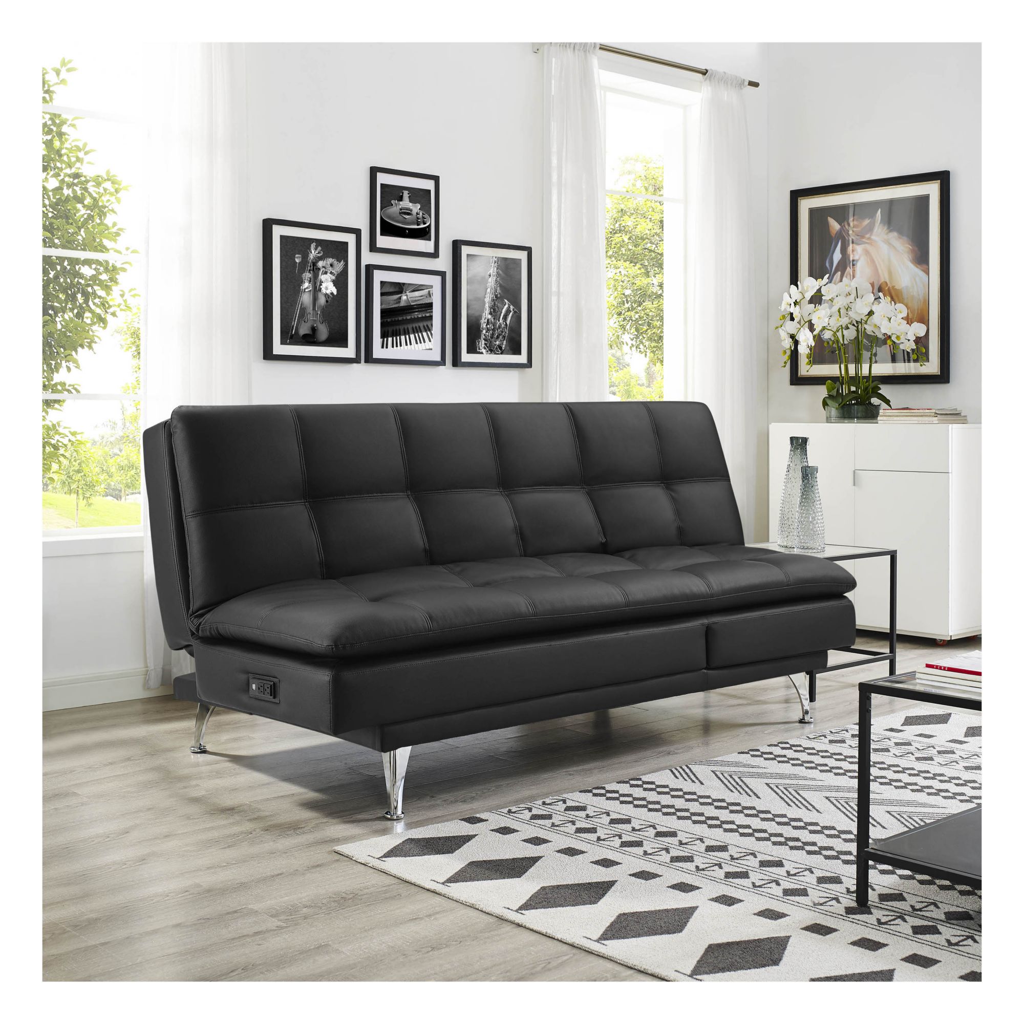 Morgan Eurolounger Convertible Sofa, Black | BJ's Wholesale Club