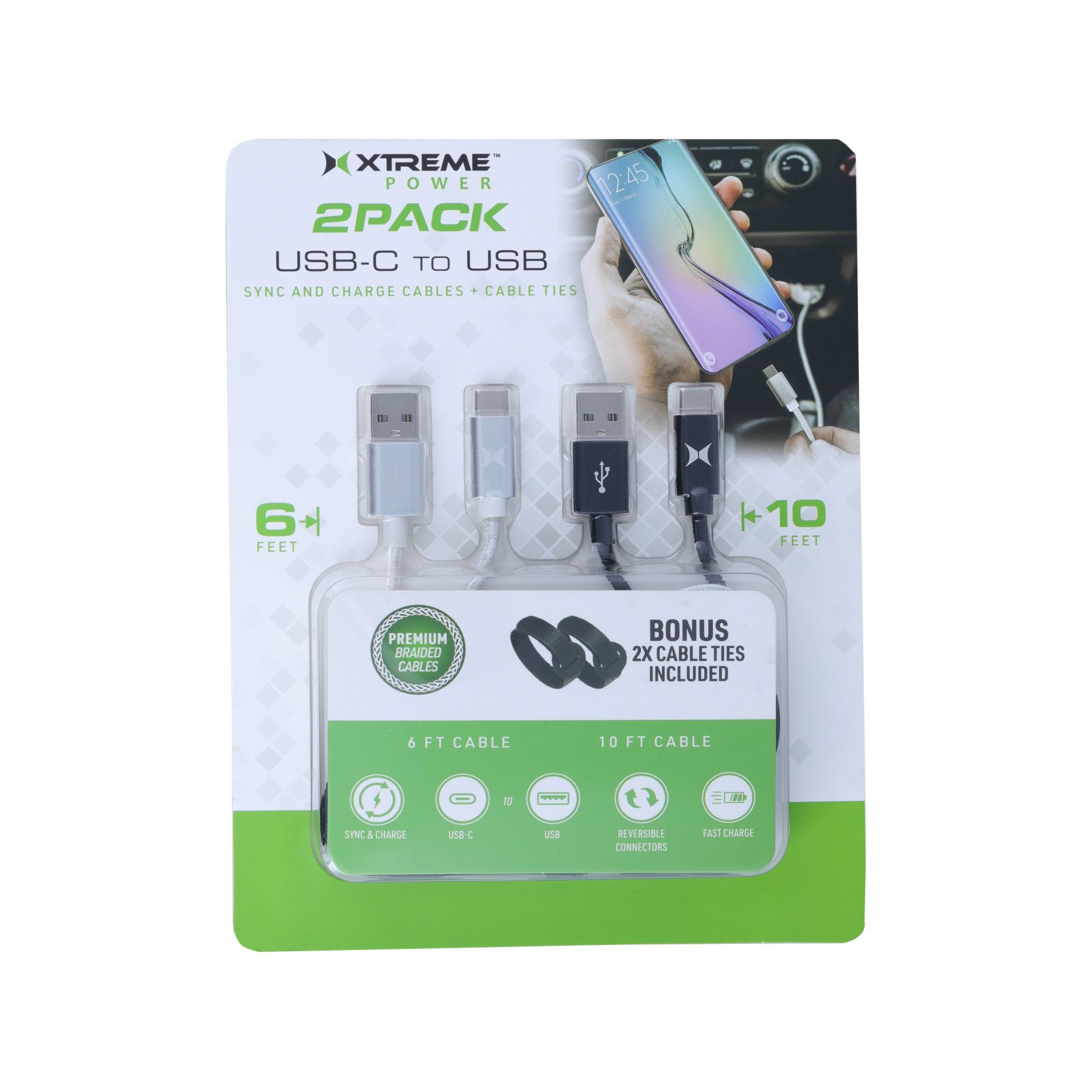 Xtreme 6' and 10' Premium Braided Cables Type C to USB | BJ's Wholesale ...