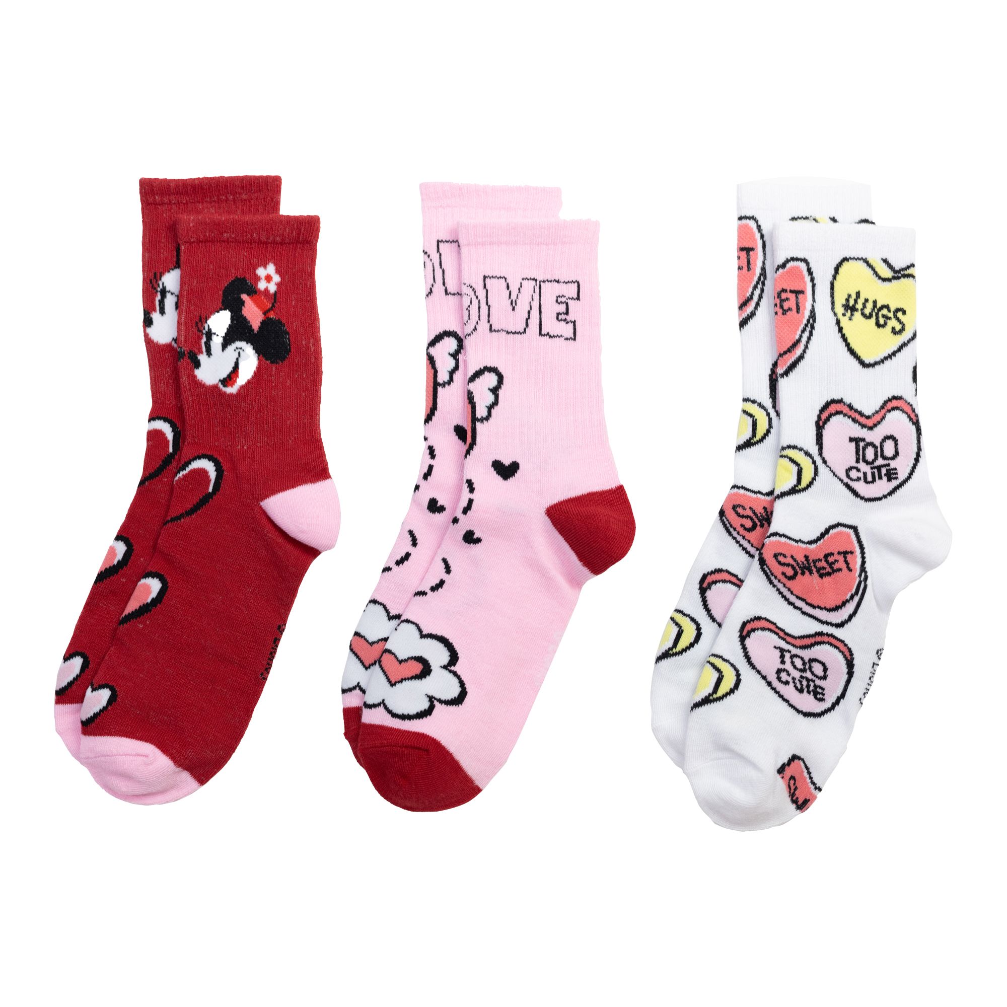 Minnie & Mickey Adult Crew Socks with Gifting Hangtag, 3 pk. | BJ's ...